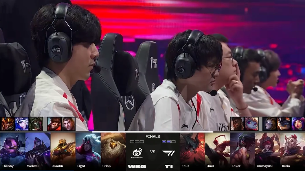 T1 3：0 WBG，获得英雄联盟S13总决赛冠军，Faker成为传奇！ - 哔哩哔哩