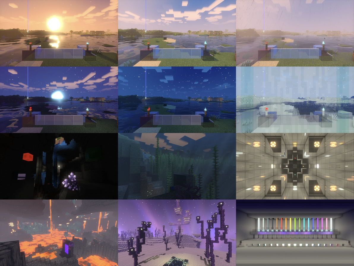 Iris加载器下《我的世界》80款光影的效果测试图 - 哔哩哔哩