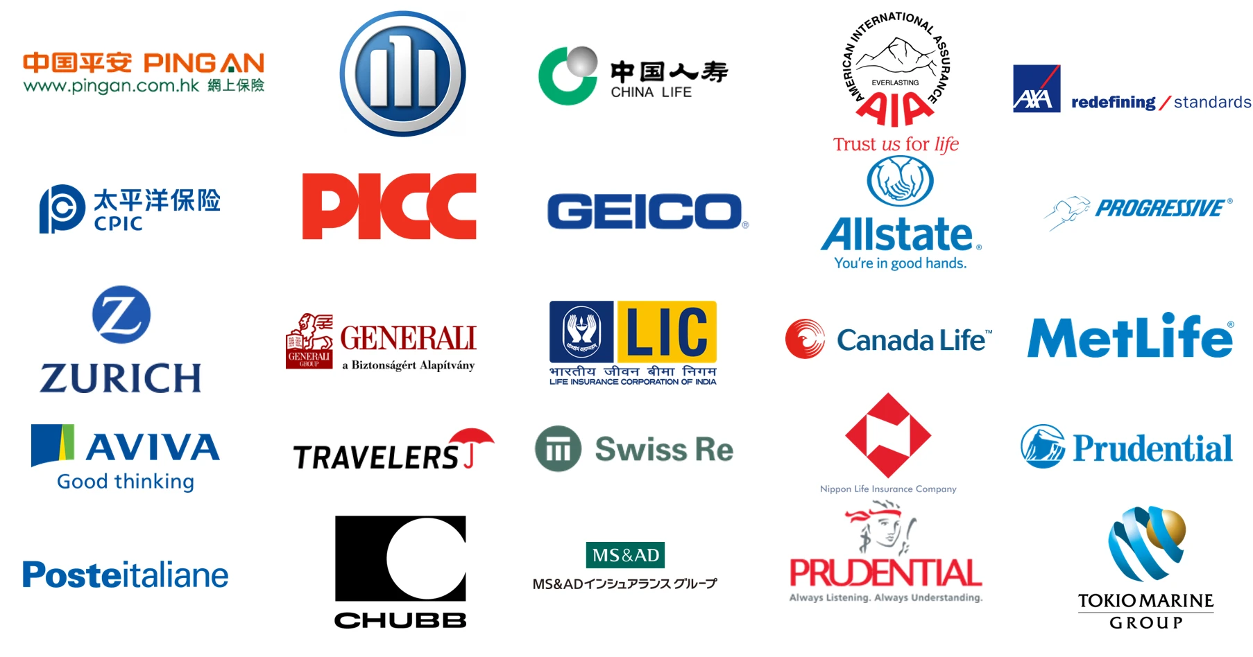 Logos for Brand Finance Insurance 100 2020 - 哔哩哔哩