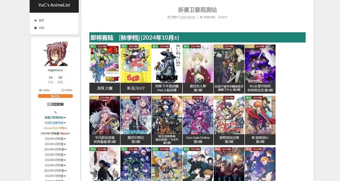 推荐实用的动漫计划（新番表）网站 - 哔哩哔哩