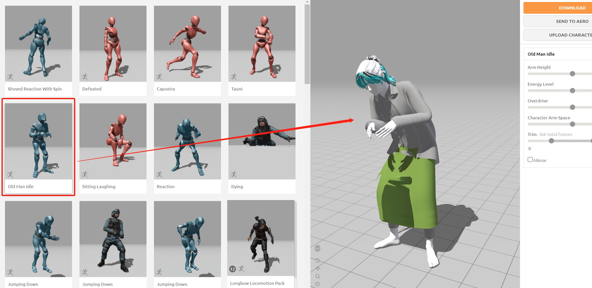 mixamo自定义模型动画、动作单独导出，导入到UE5的方法记录 - 哔哩哔哩