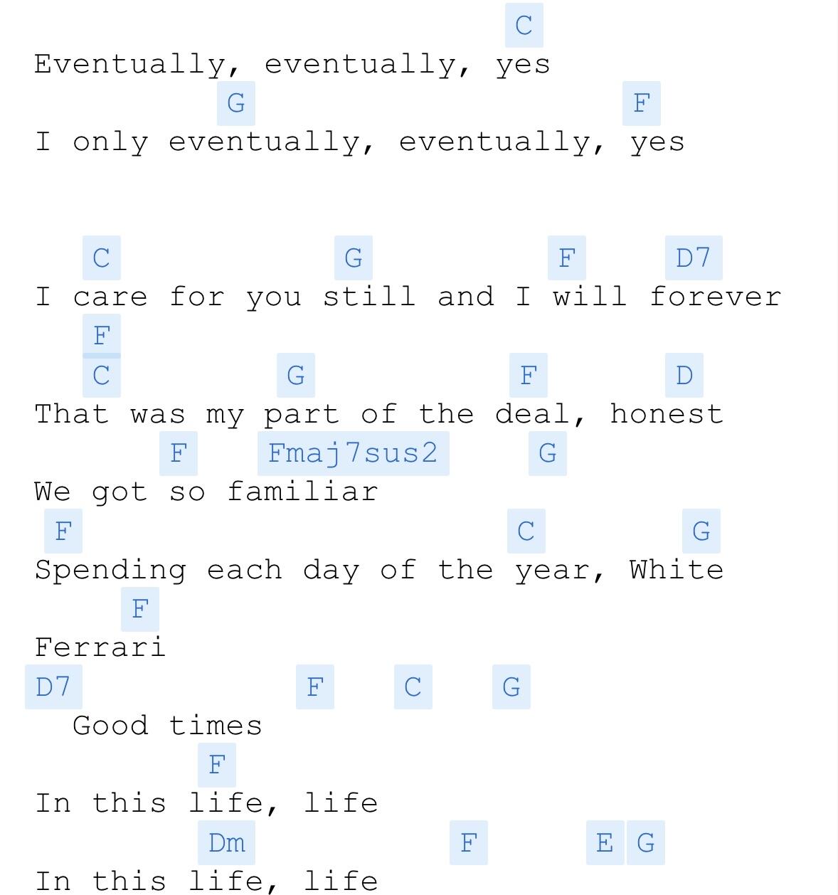 White Ferrari吉他谱 - 哔哩哔哩