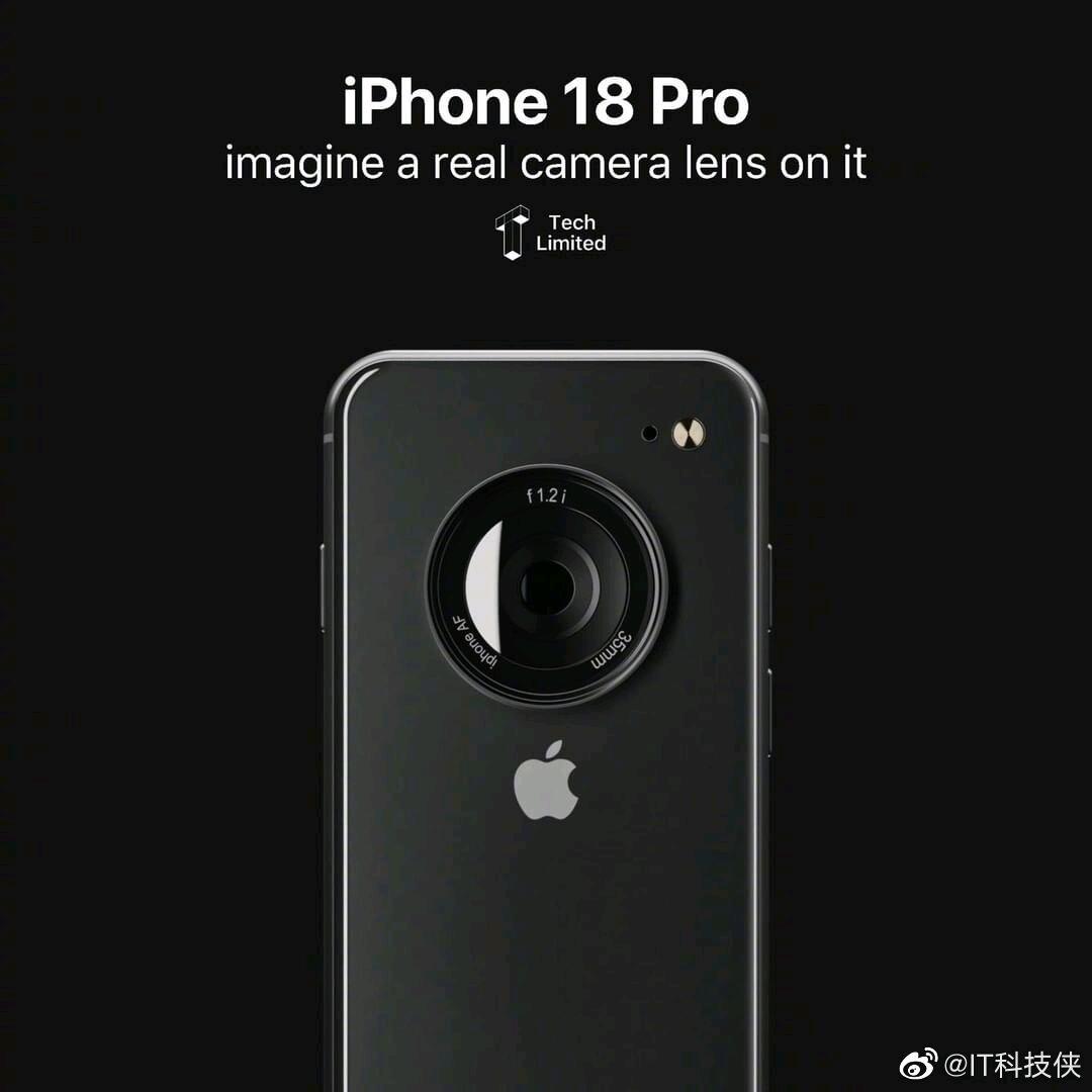 iPhone 18 Pro渲染图曝光，摄像头终于万众归一 - 哔哩哔哩