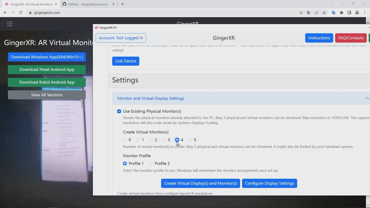 WIN系统AR眼镜开5屏软件GingerXR使用方法 - 哔哩哔哩