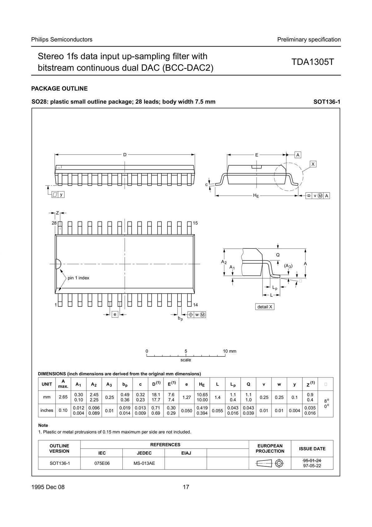 1995年发布的飞利浦dac芯片tda1305t芯片手册简单翻译 - 哔哩哔哩