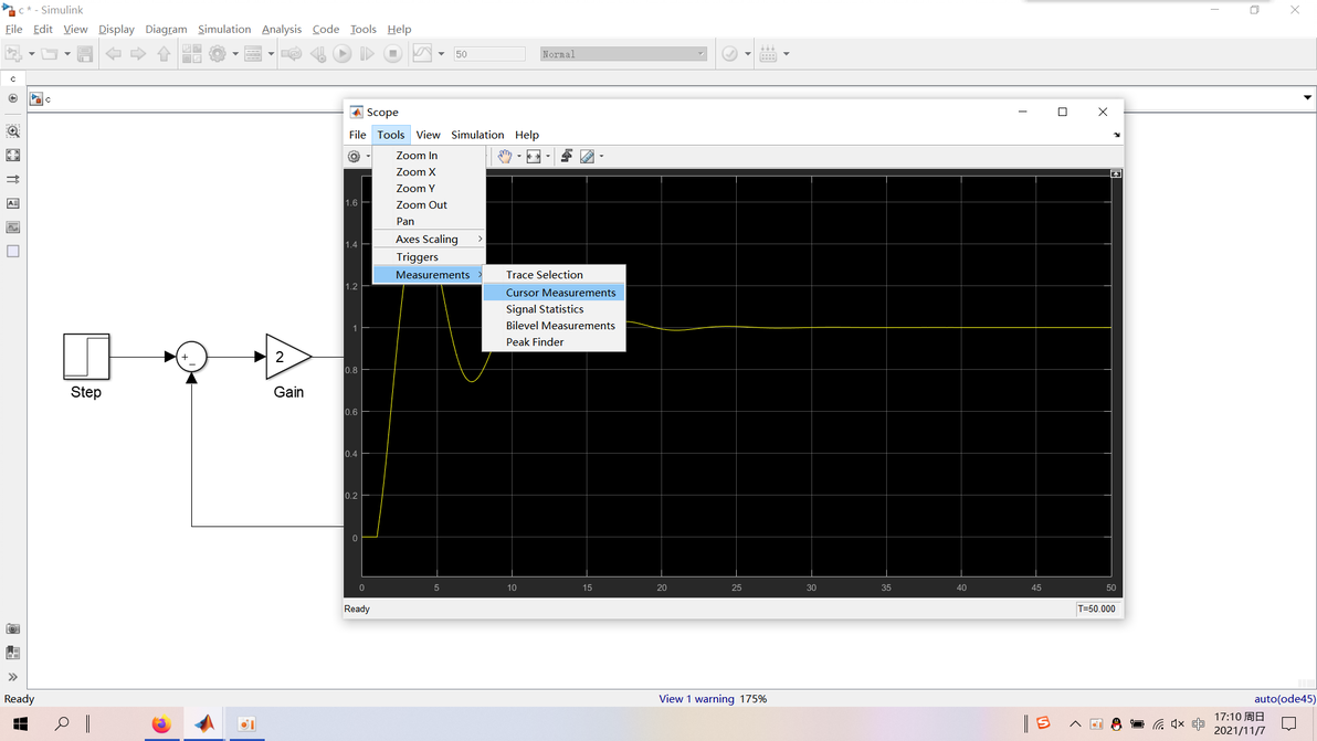 matlab中simulink的scope模块，调整仿真时间T和横竖参考线 - 哔哩哔哩