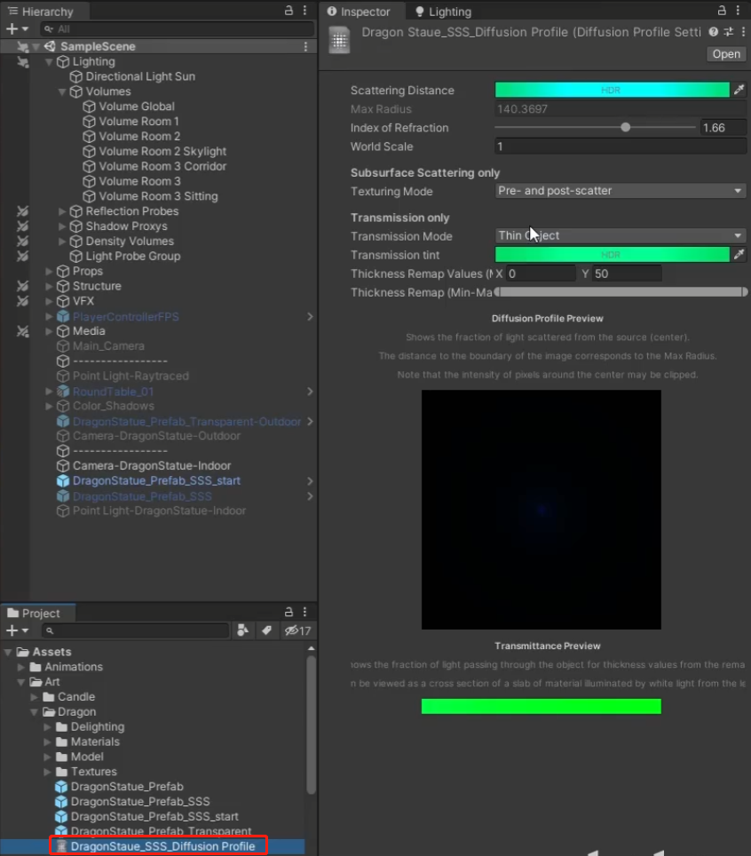 Unity学习笔记 Vol.105 Unity 实时光追（九）- Subsurface Scattering次表面散射 - 哔哩哔哩