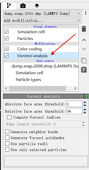 OVITO Vonoroi analysis分析lammps dump文件，输出原子坐标，体积或compute计算的参数 - 哔哩哔哩