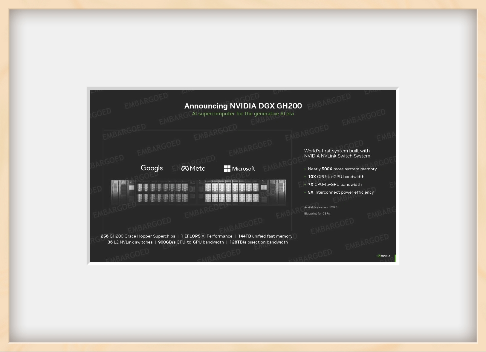 英伟达发布集成 256 个GH200 芯片的DGX GH200超级计算机，Grace Hopper超级芯片已投产 - 哔哩哔哩