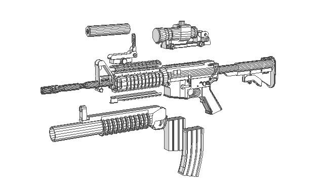 M4A1的结构图 - 哔哩哔哩