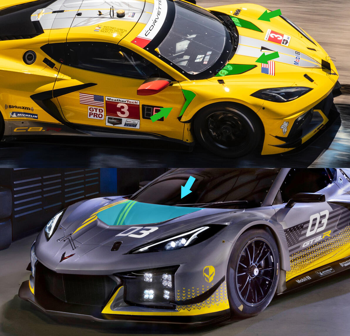 【GT3】科尔维特C8 Z06 GT3.R都有哪些升级？ - 哔哩哔哩