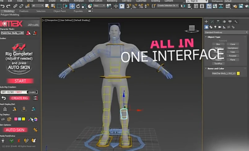【3D MAX插件】快速绑定人物模型，让你的3D制作更加易上手！ - 哔哩哔哩