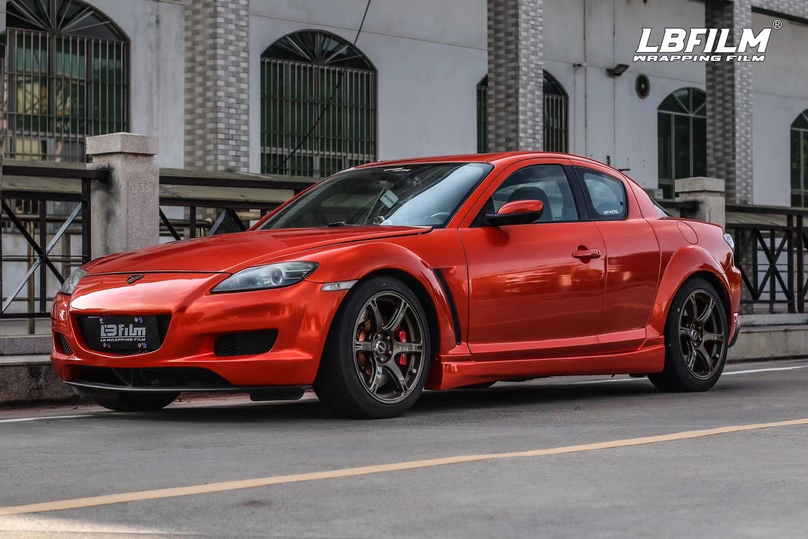 马自达RX8-LB改色膜超亮金属橙，活力热情的象征 - 哔哩哔哩