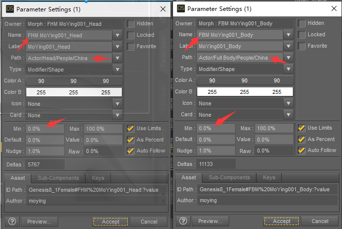 使用DAZ插件 ITF Dev Kit For Genesis 8 Female 快速创建头和身体的morph变形 - 哔哩哔哩