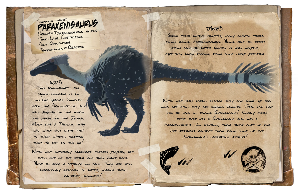 方舟生存进化模组生物介绍：怪诞龙（Paraxenisaurus）！ - 哔哩哔哩