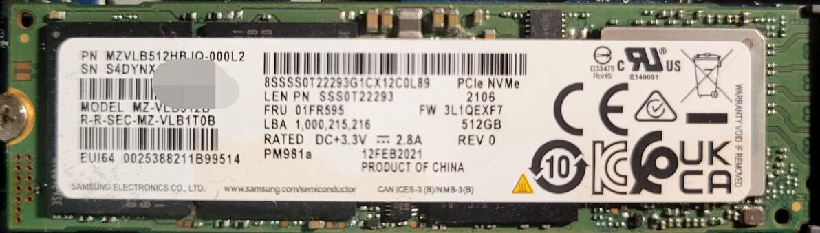 三星PM981a寿命参考 - 哔哩哔哩