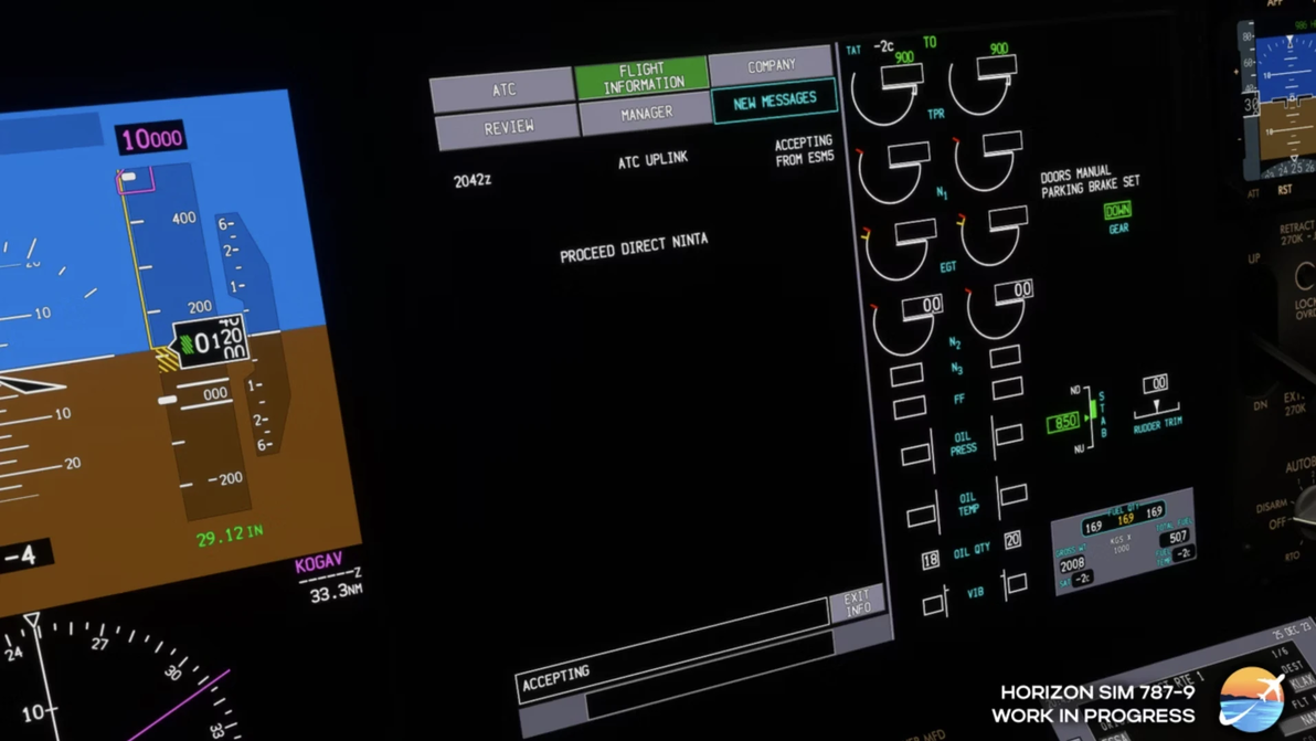 Horizon Simulations 的 787 将从 CPDLC/ACARS 功能中受益 - 哔哩哔哩