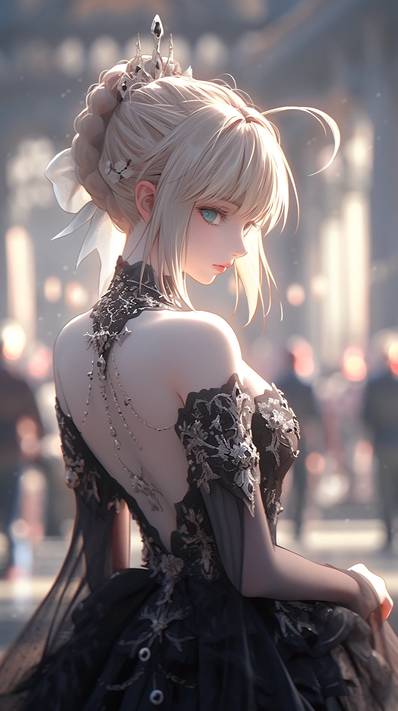 舞会中的Saber【AI绘壁纸】 - 哔哩哔哩