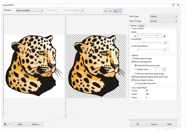 如何使用CorelDRAW中的PowerTrace功能，将位图转换为矢量图像 - 哔哩哔哩