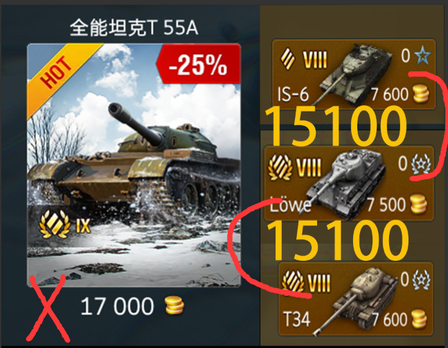 K91 T55A Panzer58 八/九级中/重坦数据对比优缺一览，拿真正适合自己的神车！5.6 - 哔哩哔哩