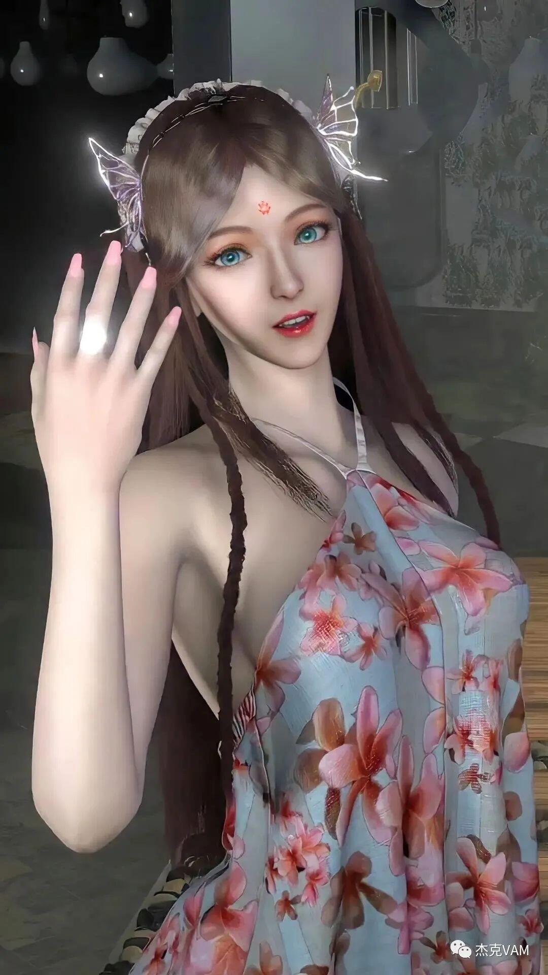 VAM模拟器MOD人物卡宁荣荣细节展示 - 哔哩哔哩