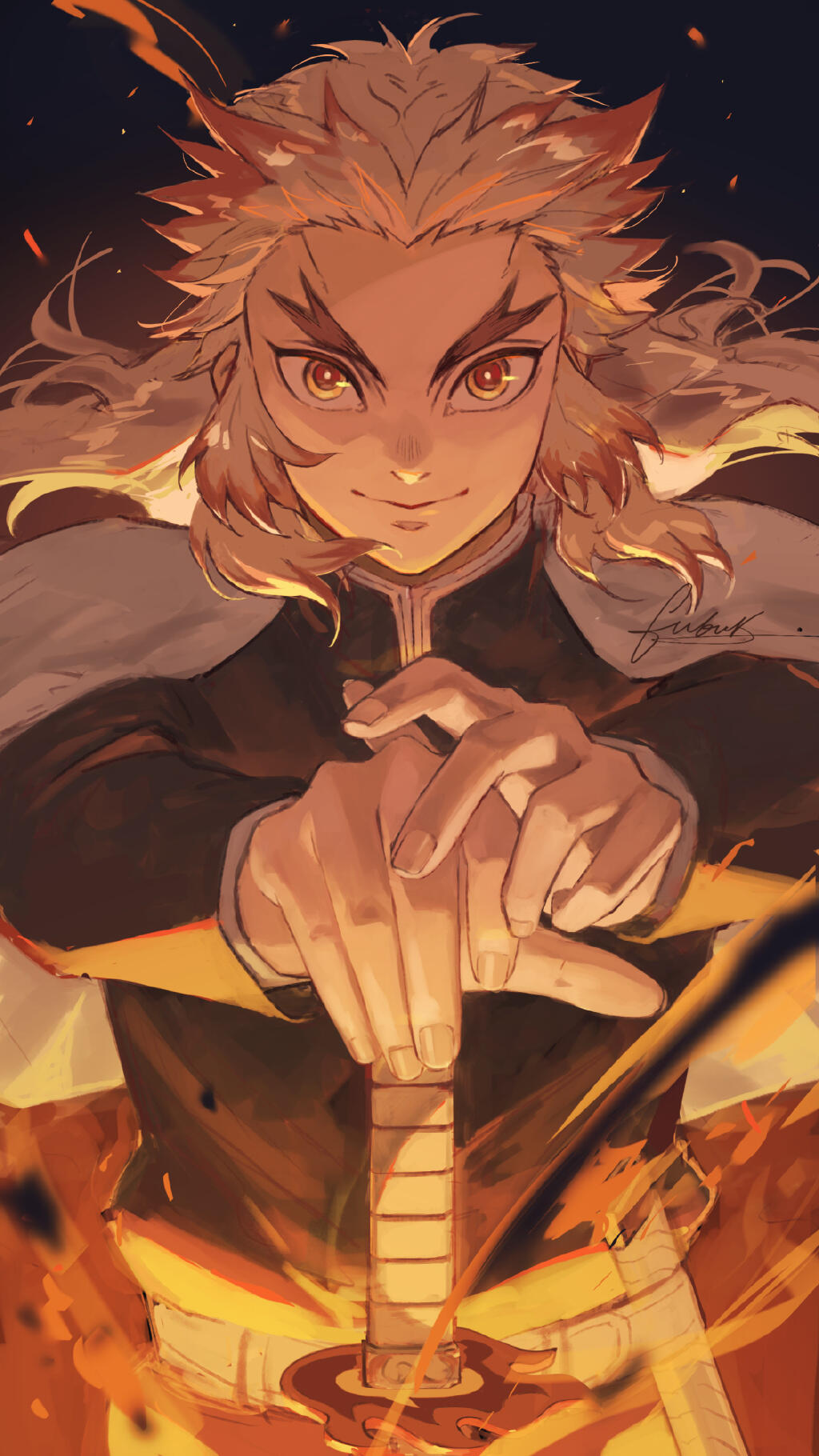 【P站美图】燃烧你的心·《鬼灭之刃》炼狱杏寿郎壁纸特辑 - 哔哩哔哩