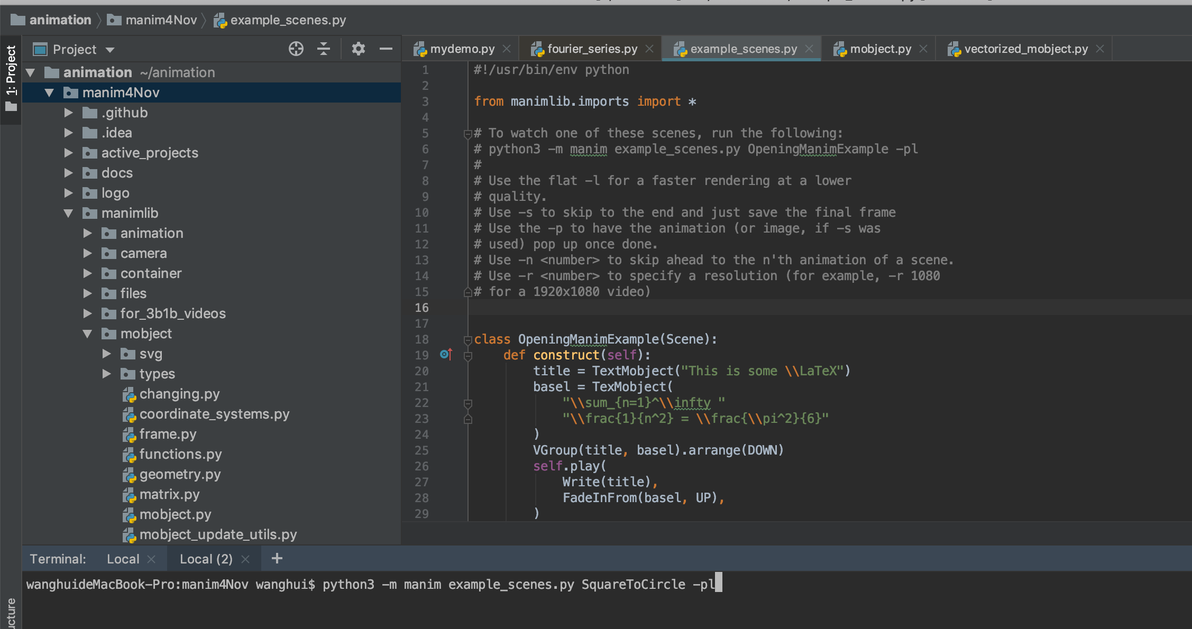 数学动画引擎Manim的Mac安装方法 - 哔哩哔哩