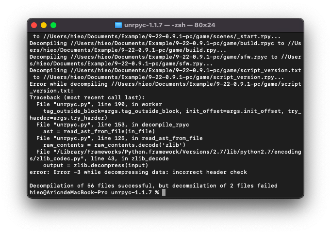 适用于Mac的RPA，RPYC文件解包教程 - 哔哩哔哩
