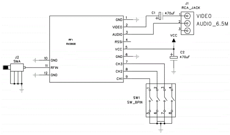 RX5808模块定义原理图，改装图传接收机，改装图传眼镜图传屏幕 - 哔哩哔哩