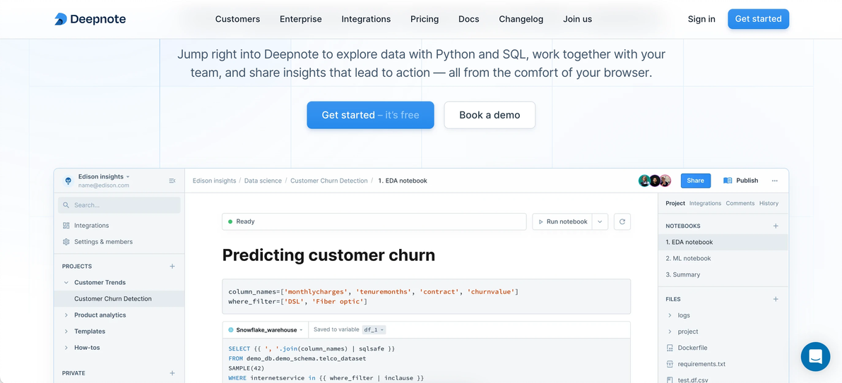 云端数据科学平台Deepnote，相当于云上的Jupyter Note - 哔哩哔哩