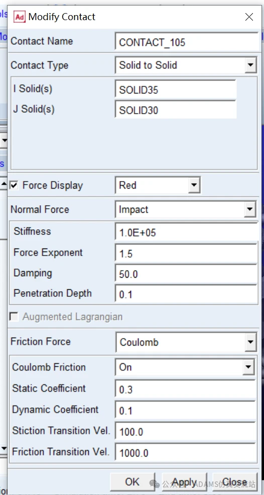 Adams 接触力参数探析 - 哔哩哔哩