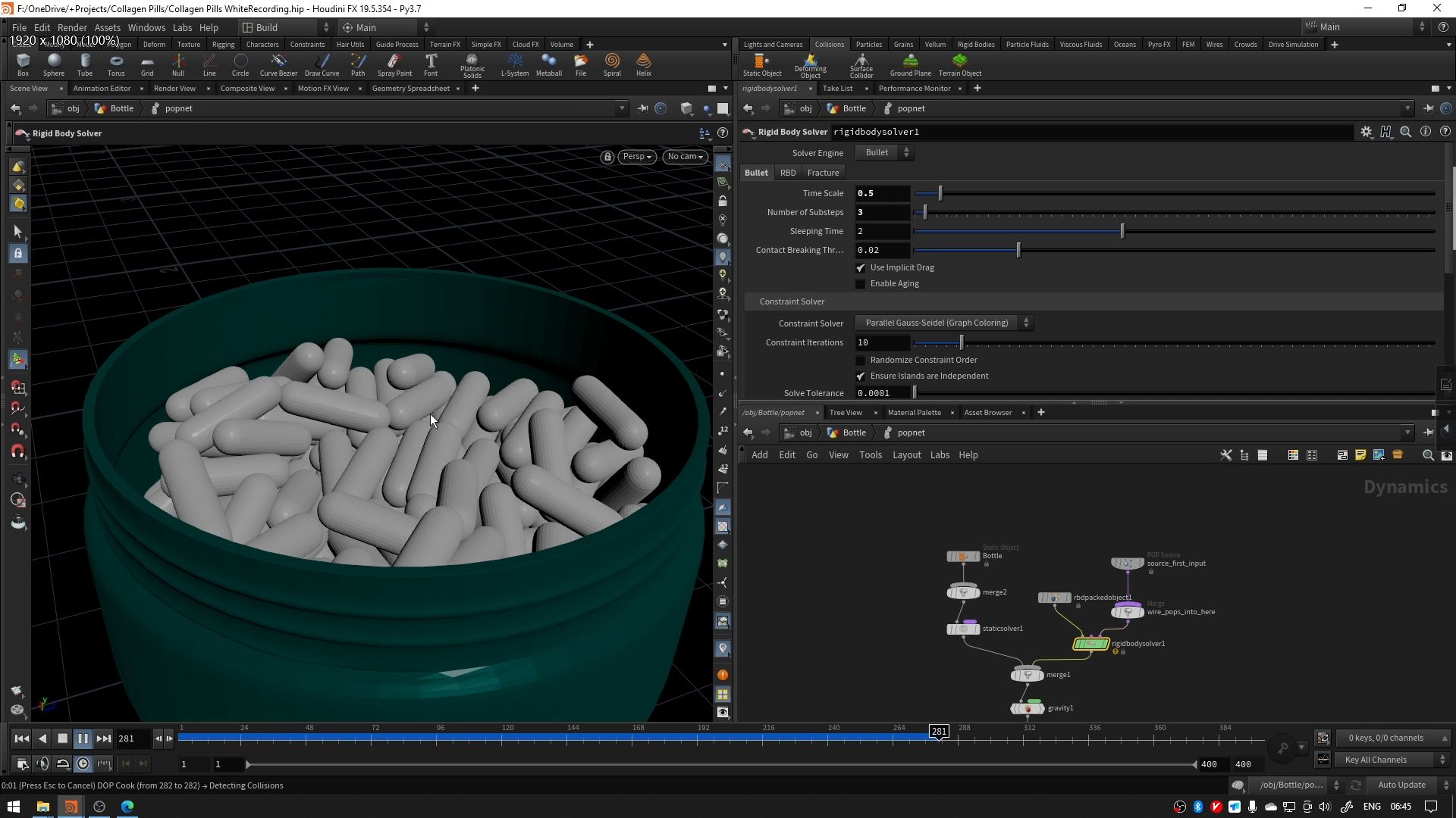 Houdini RBDs Emits Fill The Bottle-Houdini刚体发射填充瓶子（涉及if表达式） - 哔哩哔哩