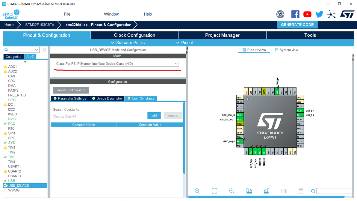 stm32+cubemx+platformio+usbhid-->surface dial，懂？ - 哔哩哔哩