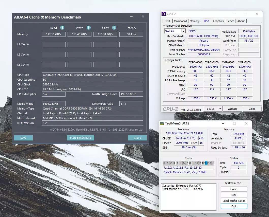 开箱实测｜阿斯加特 DDR5 6800 16Gx2 海力士A-die颗粒，高频RGB电竞内存 - 哔哩哔哩