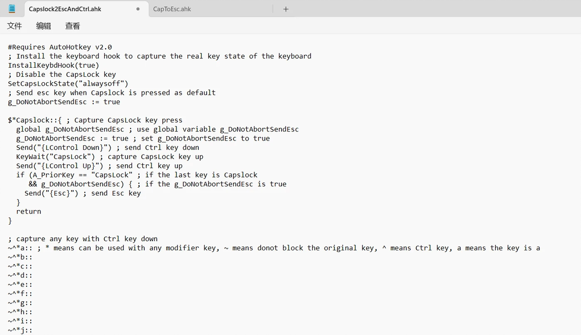 使用AutoHotkey将CapsLock映射为Ctrl和Esc - 哔哩哔哩