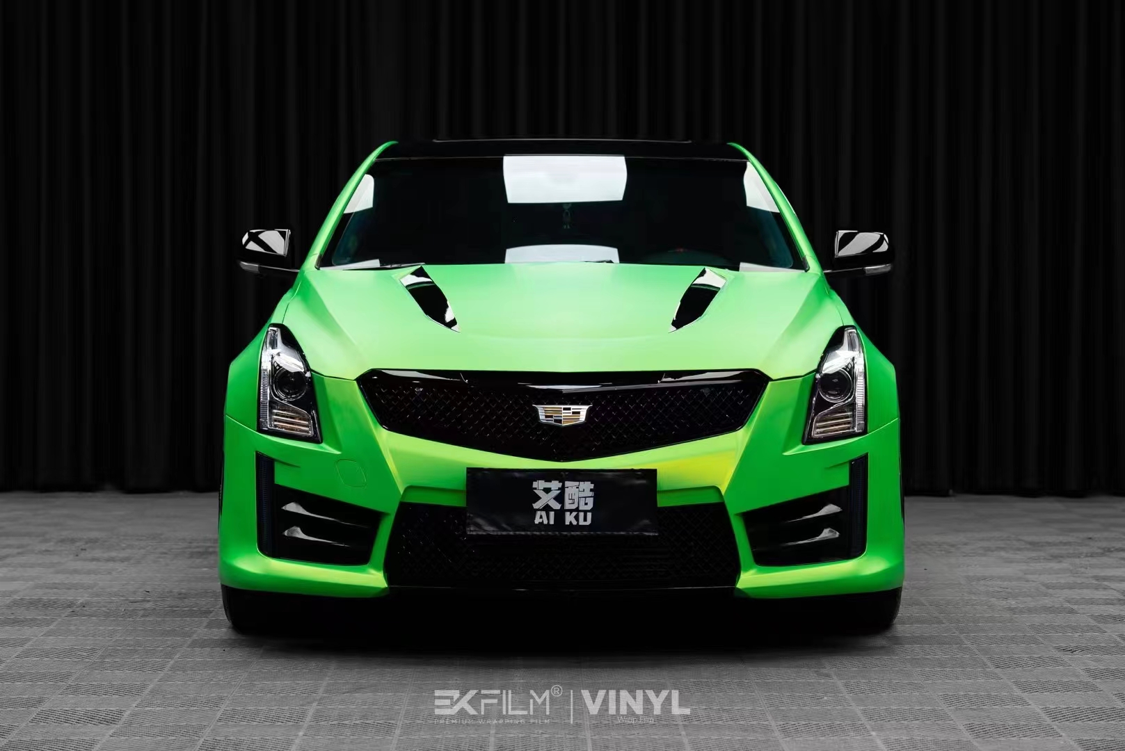 凯迪拉克ATS-EKFILM改色膜荧幻绿，清新淡雅又自带温柔 - 哔哩哔哩