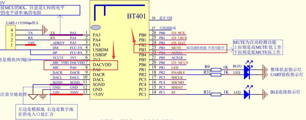 BT401双模蓝牙音频数传BLE模块I2S音频输出说明_V1.6 - 哔哩哔哩