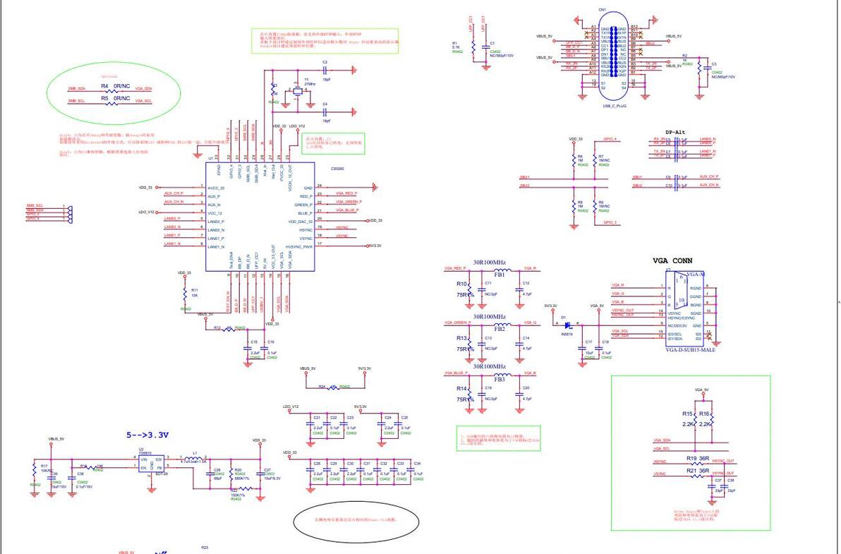 NCS8823替代方案|CS5260替代NCS8823芯片替代方案| Typec转VGA芯片方案 - 哔哩哔哩