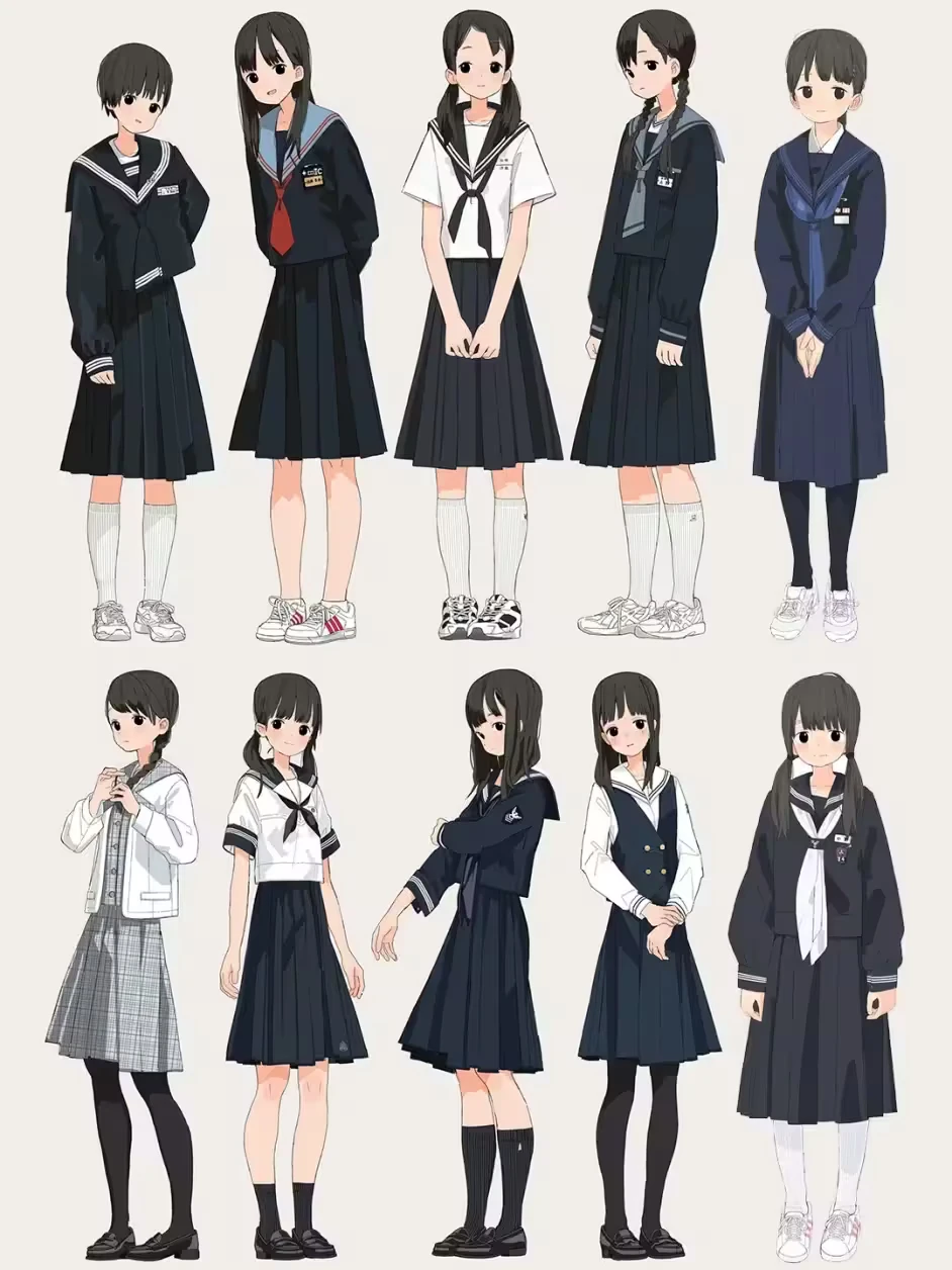 【绘画素材】各式各样的jk制服绘画参考素材，卷起来！ - 哔哩哔哩