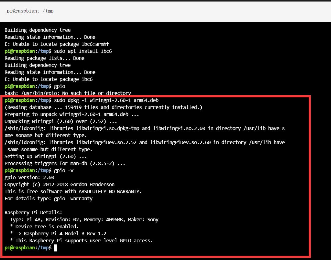树莓派WiringPi64位支持（树莓派4B） - 哔哩哔哩