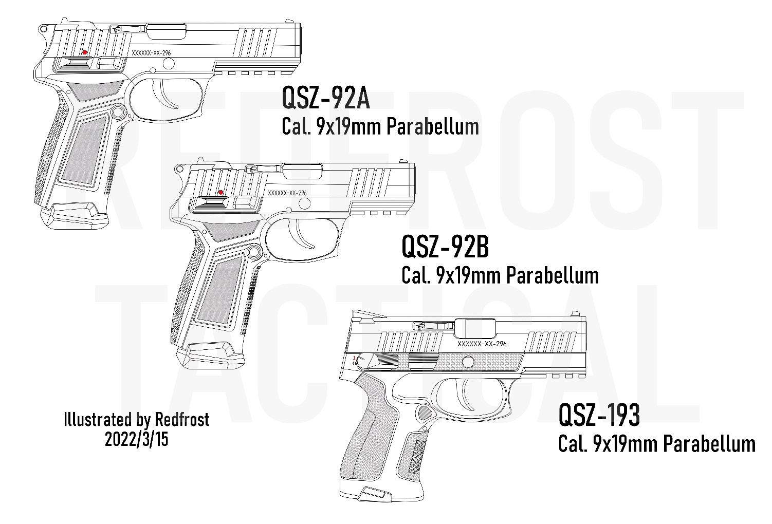 国产枪械绘画合集③：QSZ-92A/92B/193 - 哔哩哔哩