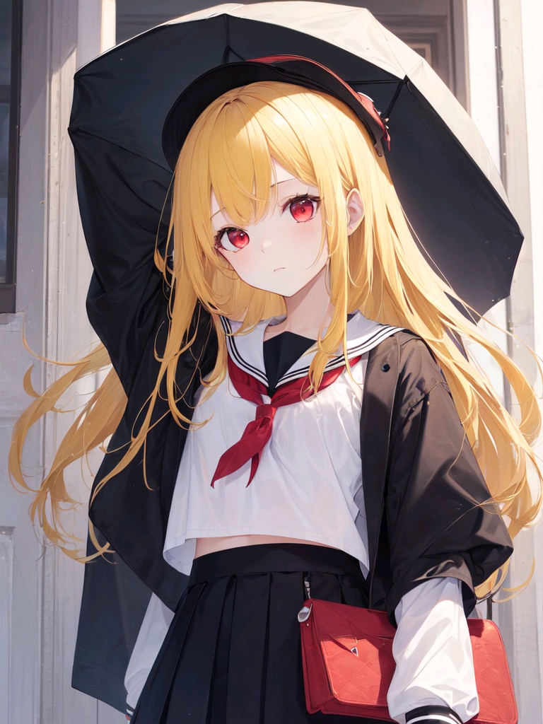Ai绘画关键词:黄色长发制服女生 哔哩哔哩