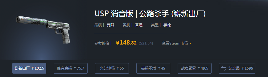 【csgo】USP全皮肤评测检视+价格排名（上） - 哔哩哔哩