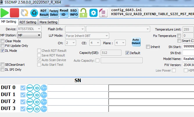 RTS5735DL海力士H3V4组合的固态开卡经验分享，RM1135固件量产工具，RM1135T开卡教程 - 哔哩哔哩