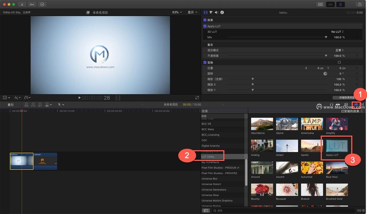FCPX如何导入LUT调色预设？Final Cut Pro X导入LUTs预设教程详解 - 哔哩哔哩