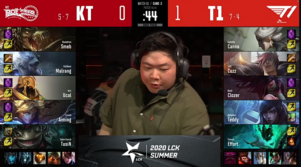 Clozer发挥出色，T1战队连下两城击败KT战队 - 哔哩哔哩