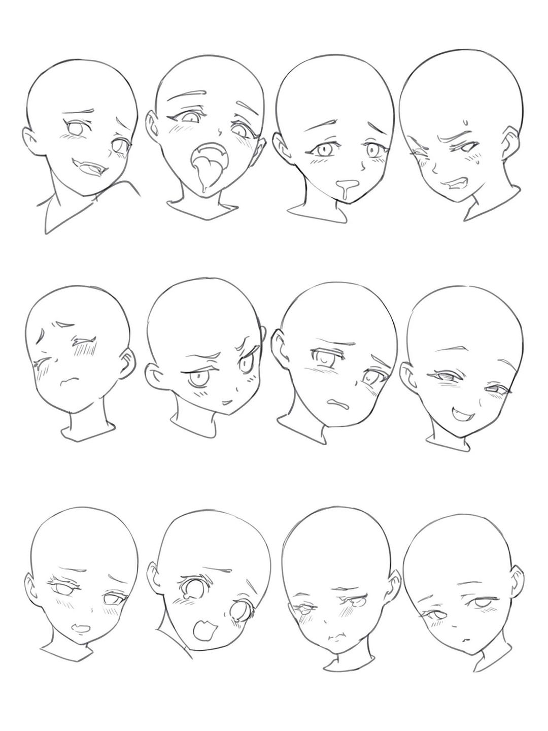 【绘画素材】各种面部表情画法参考合集，画表情僵硬木讷的宝子有福啦！ 哔哩哔哩