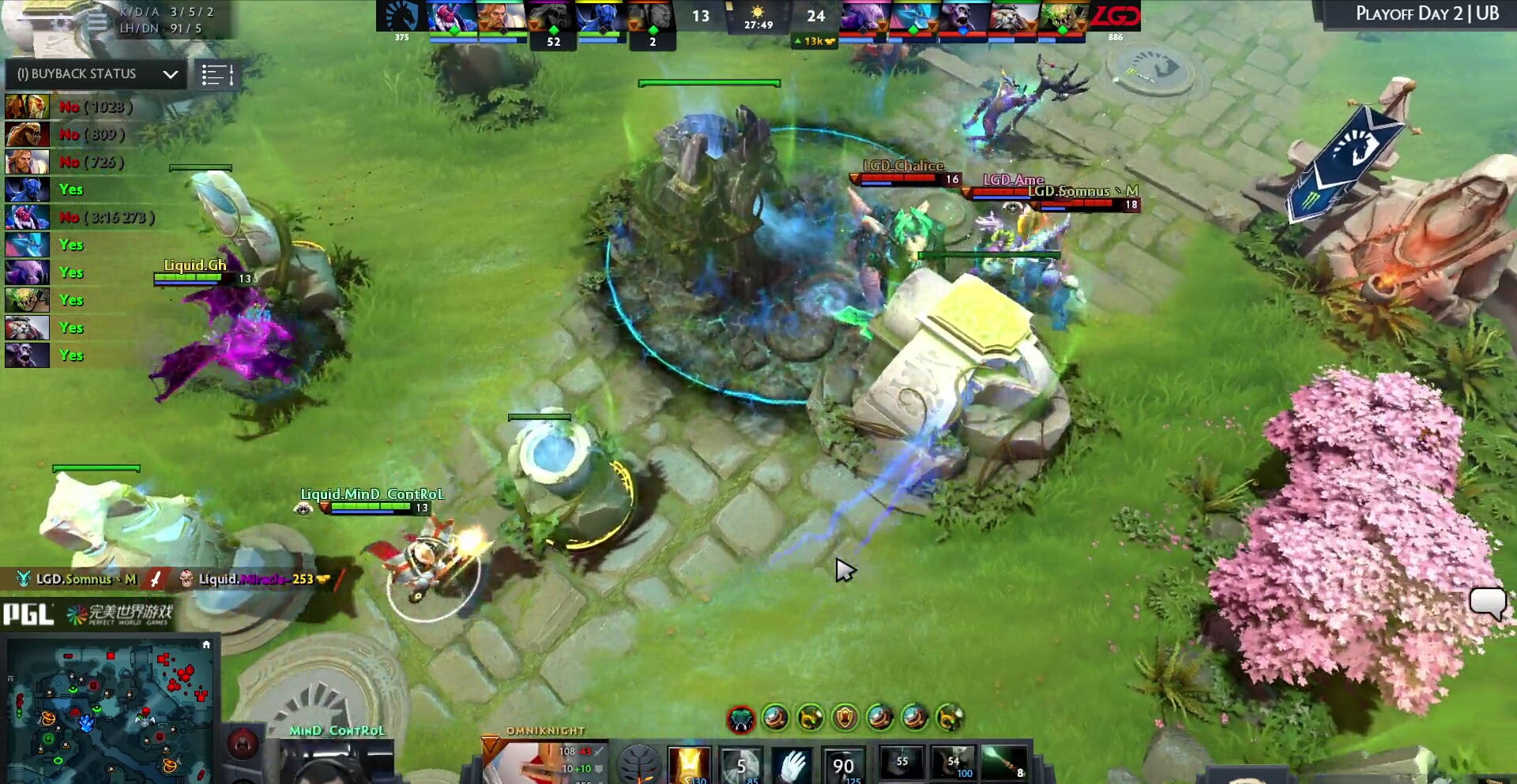 Dota2亚洲邀请赛LGD让一追二击败LIQUID挺近胜者组决赛！ - 哔哩哔哩