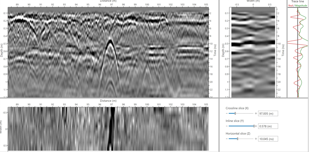 3D-radar 三维探地雷达数据格式转换.3dra数据读取，三维数据显示 - 哔哩哔哩