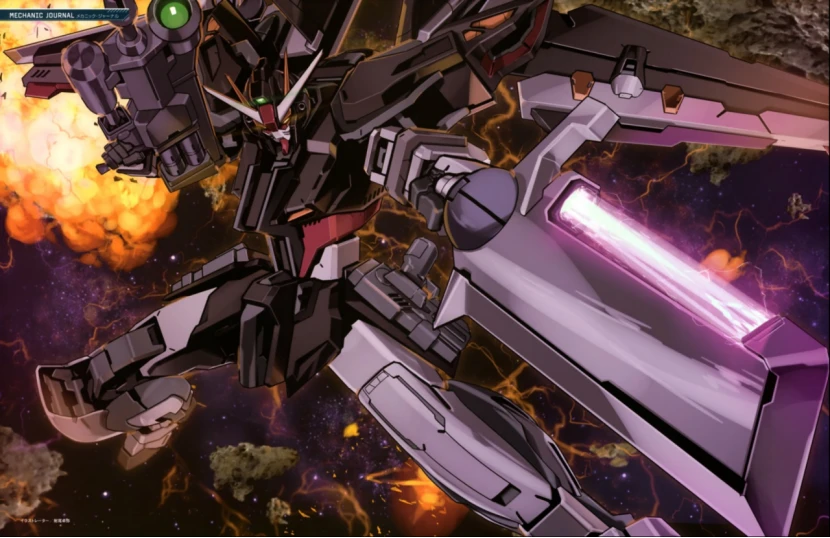 高达SEED机体介绍----GAT-X105E 漆黑强袭高达 - 哔哩哔哩